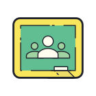Google Classroom icon in Color Hand Drawn Style