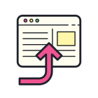 Open in Browser icon in Color Hand Drawn Style