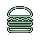 Shake Shack icon in Color Hand Drawn Style