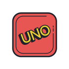 Uno icon in Color Hand Drawn Style