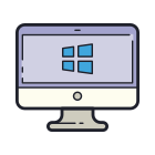 Windows Client icon in Color Hand Drawn Style