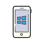 Windows Mobile icon in Color Hand Drawn Style