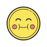 Fat Emoji icon in Color Hand Drawn Style