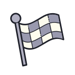Finish Flag icon in Color Hand Drawn Style