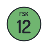 Fsk 12 icon in Color Hand Drawn Style