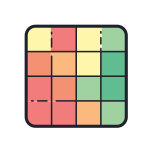 Heat Map icon in Color Hand Drawn Style