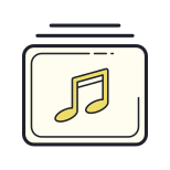 Music Library icon in Color Hand Drawn Style