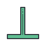 Perpendicular Symbol icon in Color Hand Drawn Style