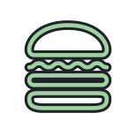 Shake Shack icon in Color Hand Drawn Style