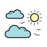 Sky icon in Color Hand Drawn Style