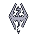 Skyrim icon in Color Hand Drawn Style