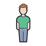 Standing Man icon in Color Hand Drawn Style