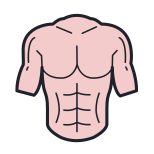 Torso icon in Color Hand Drawn Style