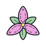 Trillium icon in Color Hand Drawn Style