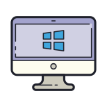 Windows Client icon in Color Hand Drawn Style