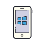 Windows Mobile icon in Color Hand Drawn Style