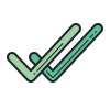 Double Tick icon in Cute Outline Style
