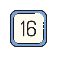 Ícone de 16 no estilo iOS