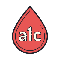 A1c Test icon in Blue UI Style