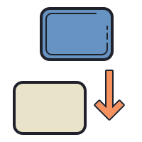 Append Clip icon in Color Hand Drawn Style