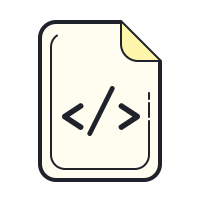 Code File icon in Tiny Color Style