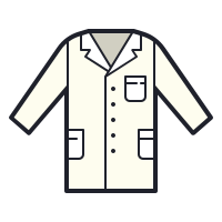 Ärzte-Laborkittel Icon im Material Filled Stil