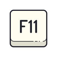 F11 Key icon in Gradient Line Style