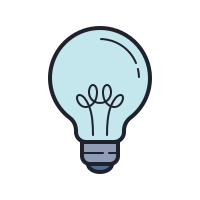 Bulb icons in All style for graphic & UI design