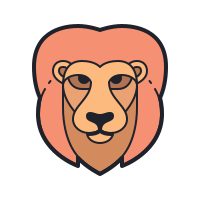 Löwe Icon im Stickers Stil