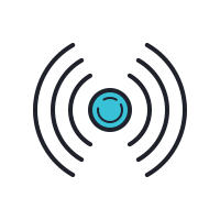 RFID Signal icon in Ice Cream Style