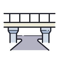 Road Bridge icon in Doodle Style