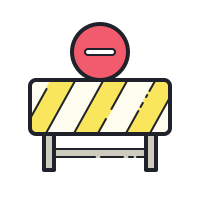 Road Closure icon in Material Filled Style