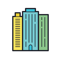 Skyscrapers icon in Color Style