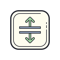 Split Vertical icon in Avantgarde Style