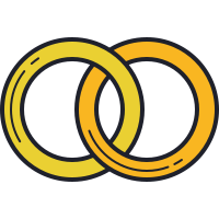 Eheringe Icon im SF Regular Filled Stil
