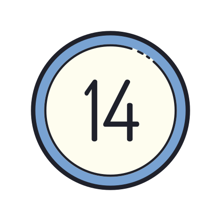 14 Circled icon in Color Hand Drawn Style