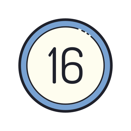 16 Circled icon in Color Hand Drawn Style