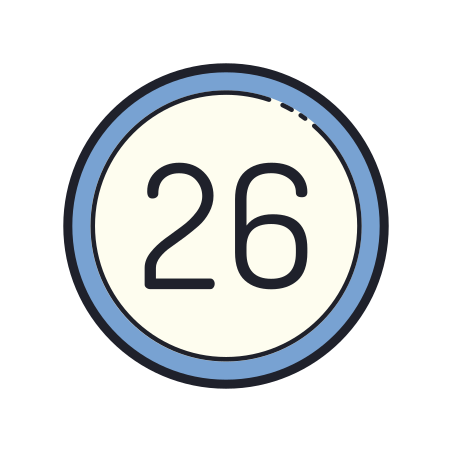 26 Circle icon in Color Hand Drawn Style