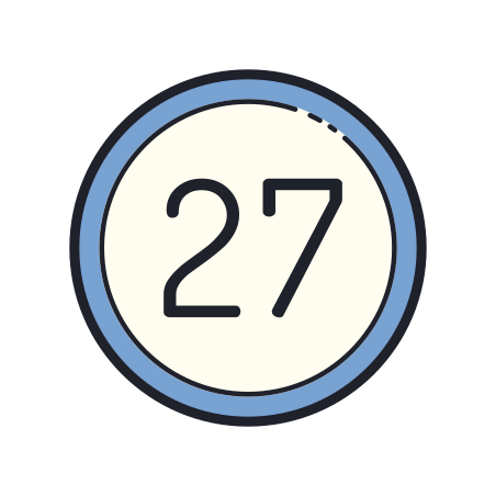 27 Circle icon in Color Hand Drawn Style