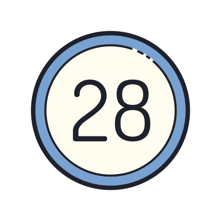 28 Circle icon in Color Hand Drawn Style
