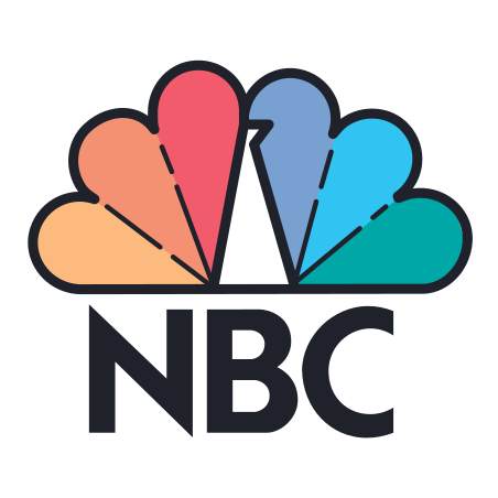 NBC icon in Color Hand Drawn Style