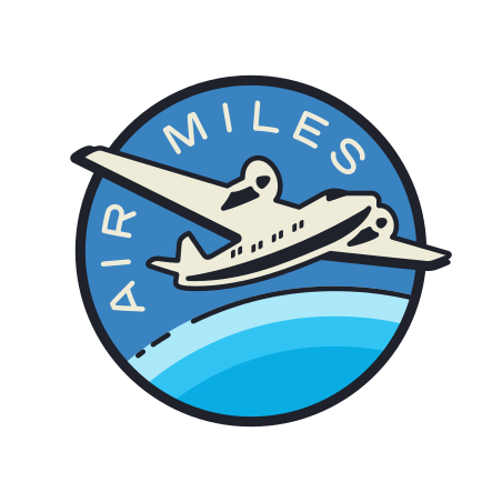 Air Miles icon in Color Hand Drawn Style