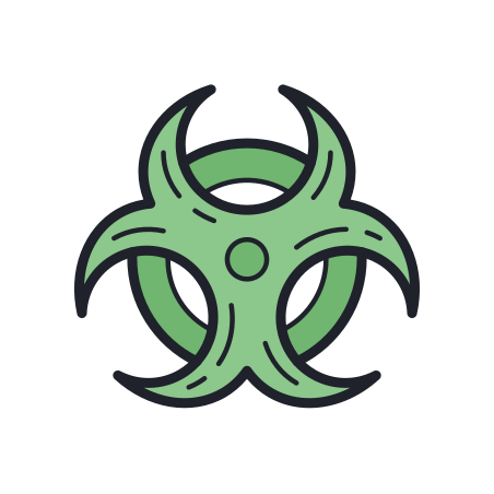 Biohazard icon in Color Hand Drawn Style