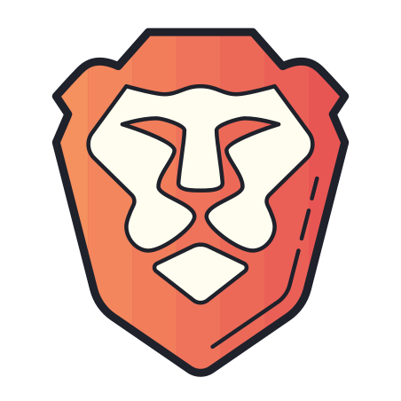 Brave Web Browser icon in Color Hand Drawn Style