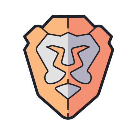 Brave Web Browser icon in Color Hand Drawn Style