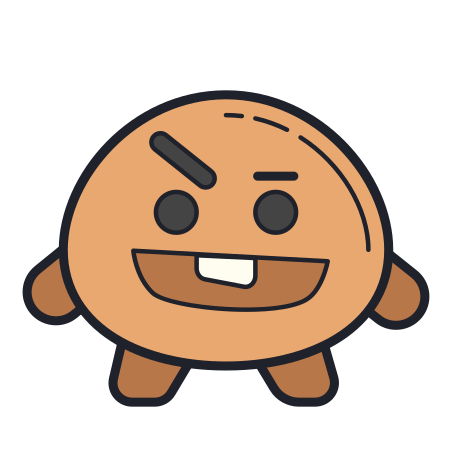 BT21 Shooky icon in Color Hand Drawn Style