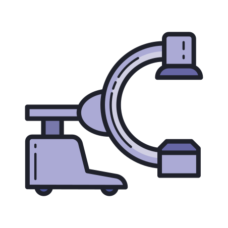 C Arm icon in Color Hand Drawn Style