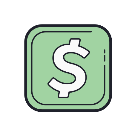 Cash App icon in Color Hand Drawn Style