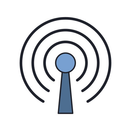 Cellular Network icon in Color Hand Drawn Style