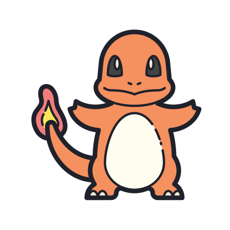 Charmander icon in Color Hand Drawn Style